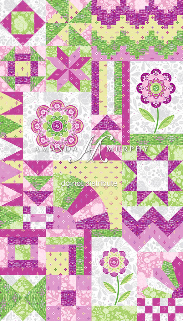 Frolic Blossom Block Panel Rose - Amanda's blog